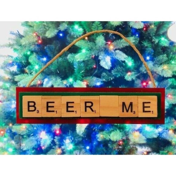SportzJoker | Holiday | Beer Me Christmas Ornament Scrabble Tiles Cold ...